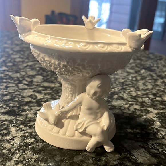 Lefton | Art | Lefton Renaissance Cherub Ceramic Miniature Bird Bath ...